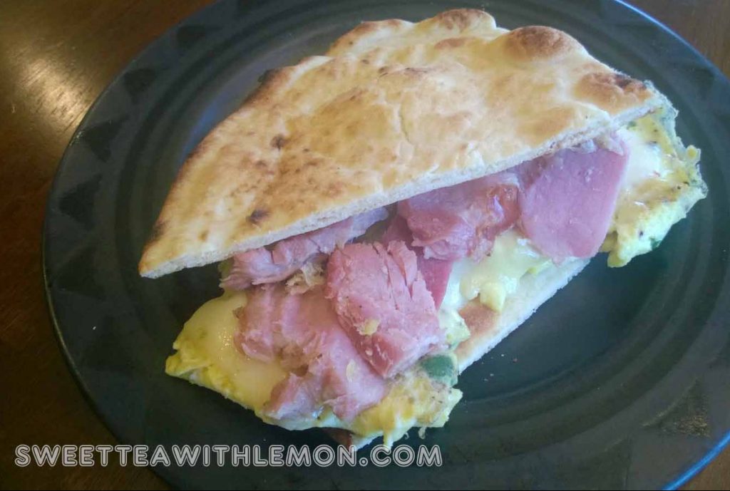 Naan Breakfast Sandwich – Sweet Tea (with Lemon)